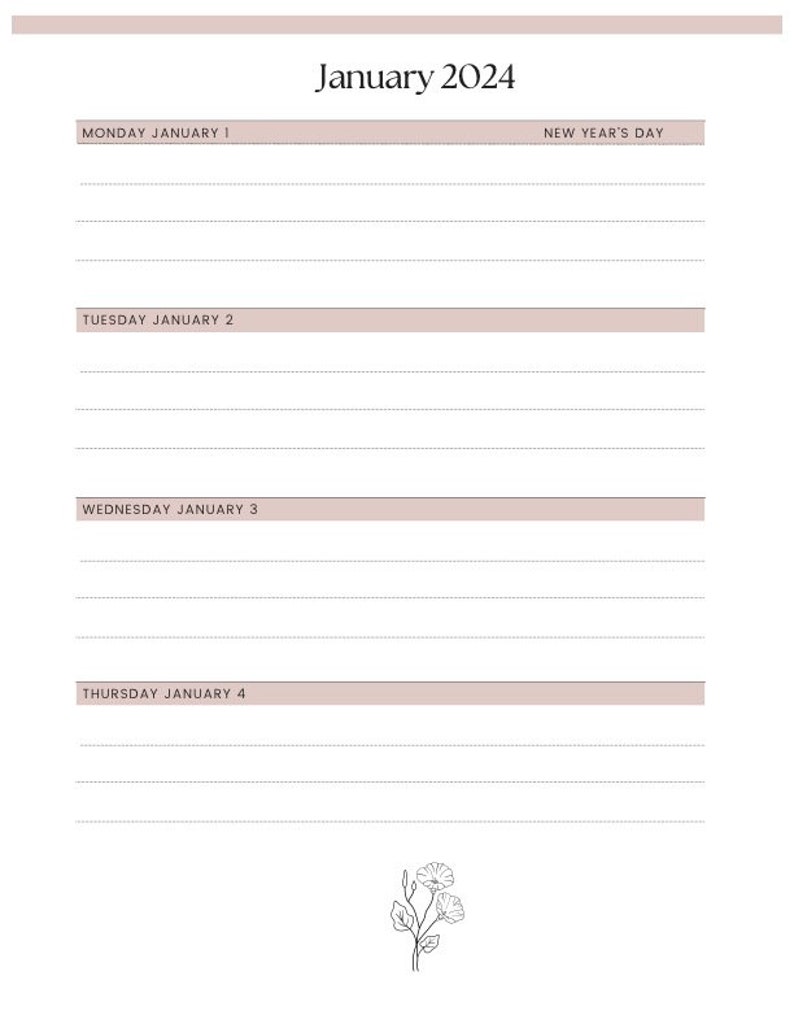 Weekly 2024 Planner PDF Digital Download - Etsy