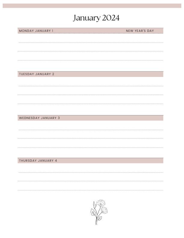 Weekly 2024 Planner PDF Digital Download - Etsy