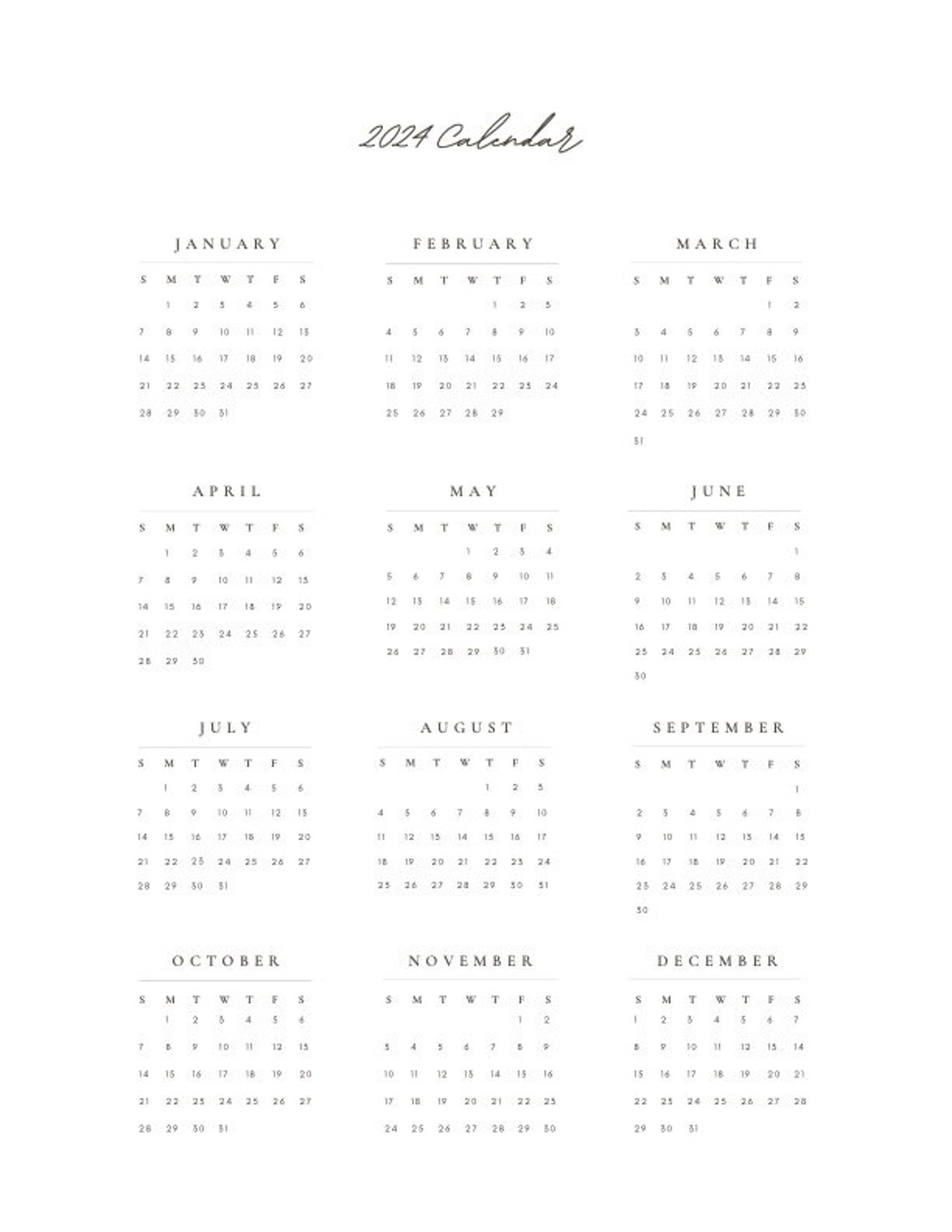 Weekly 2024 Planner PDF Digital Download - Etsy