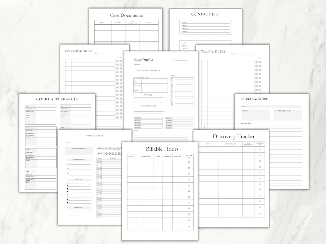 Comprehensive Case Organizer Bundle (organization Paperwork for ...