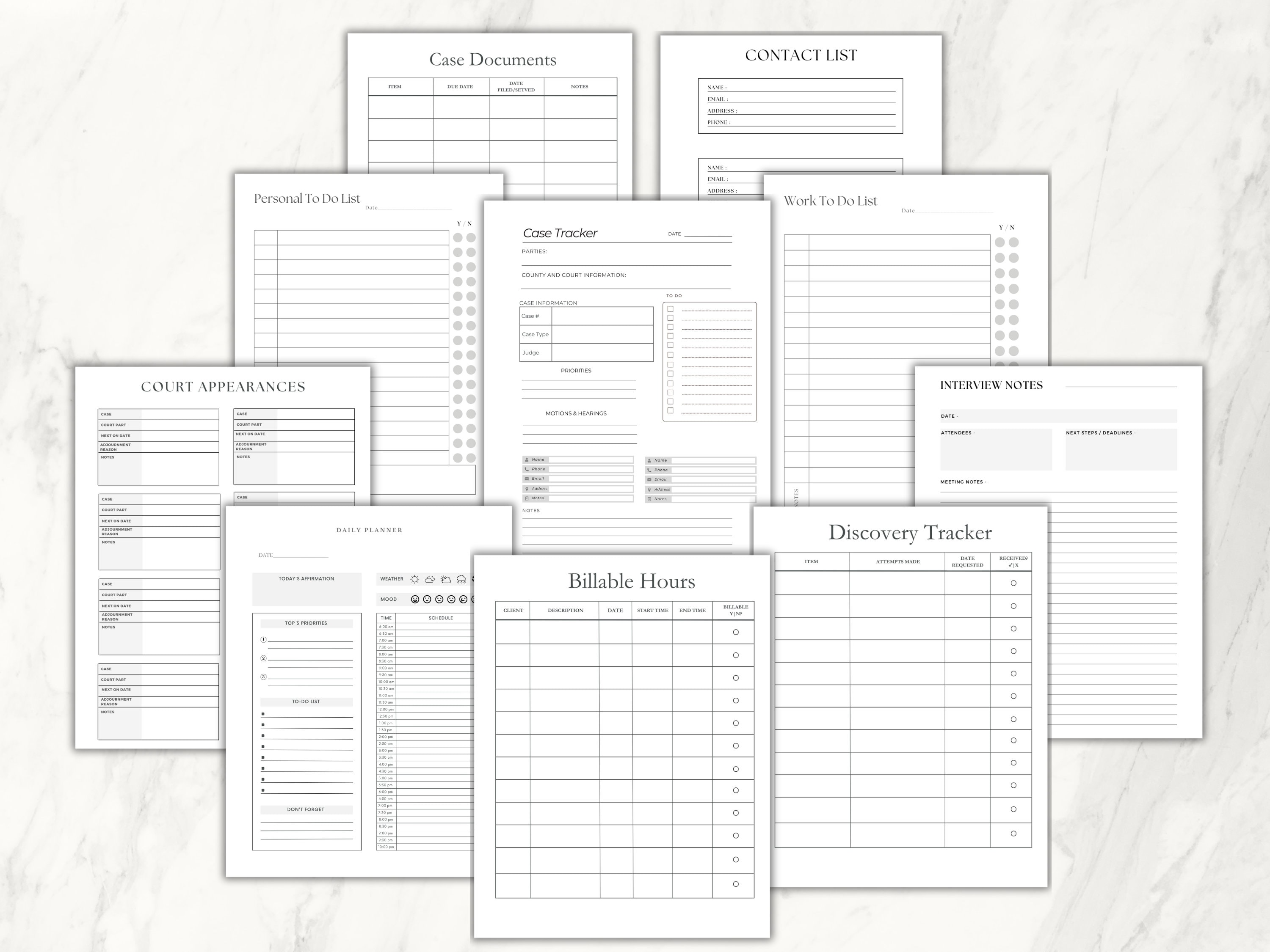 Comprehensive Case Organizer Bundle (organization Paperwork for ...