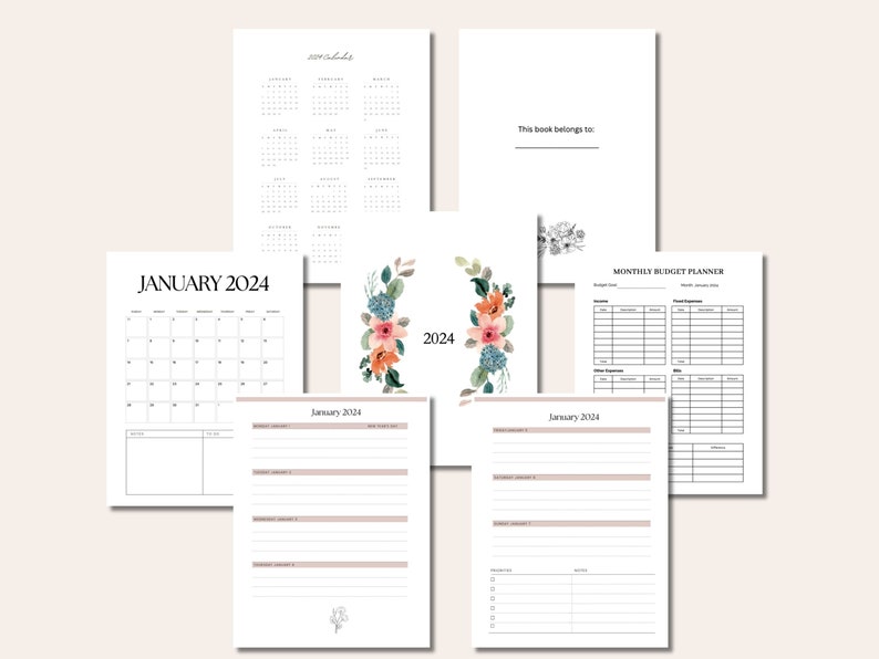 Weekly 2024 Planner PDF Digital Download - Etsy