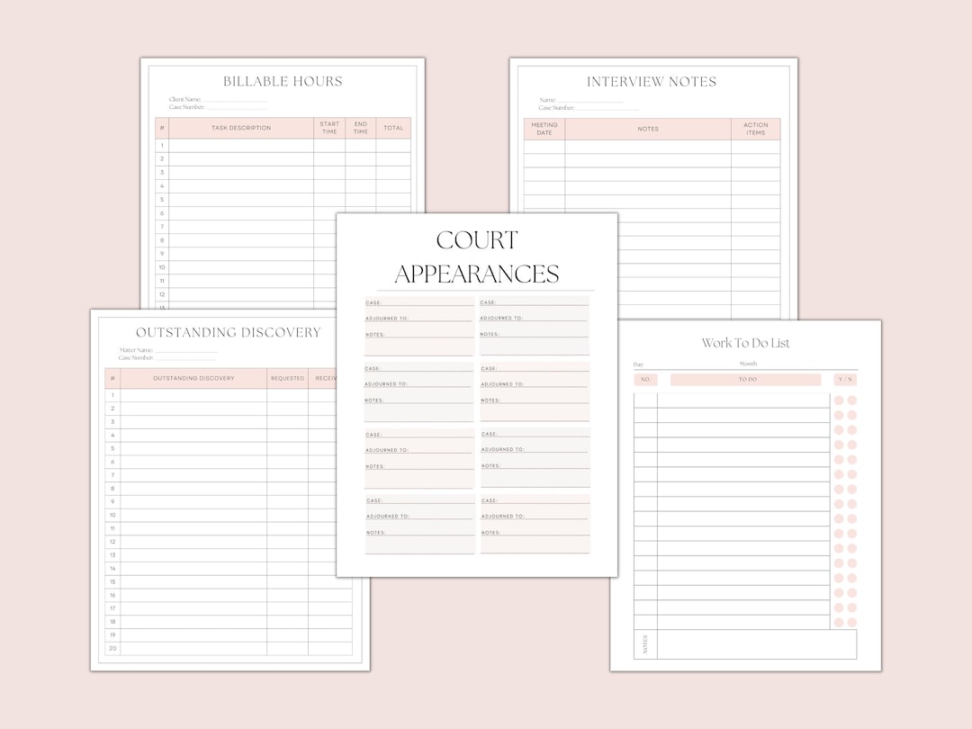 Case Organizer Bundle (organization Paperwork for Attorneys and ...