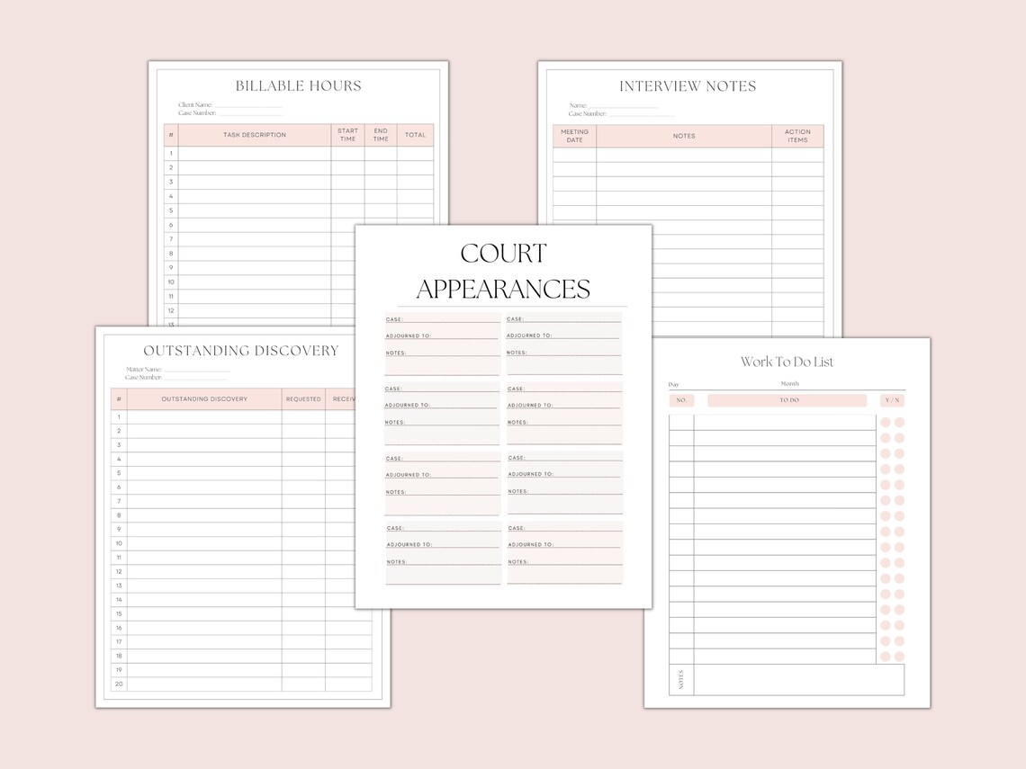 Case Organizer Bundle (organization Paperwork for Attorneys and ...