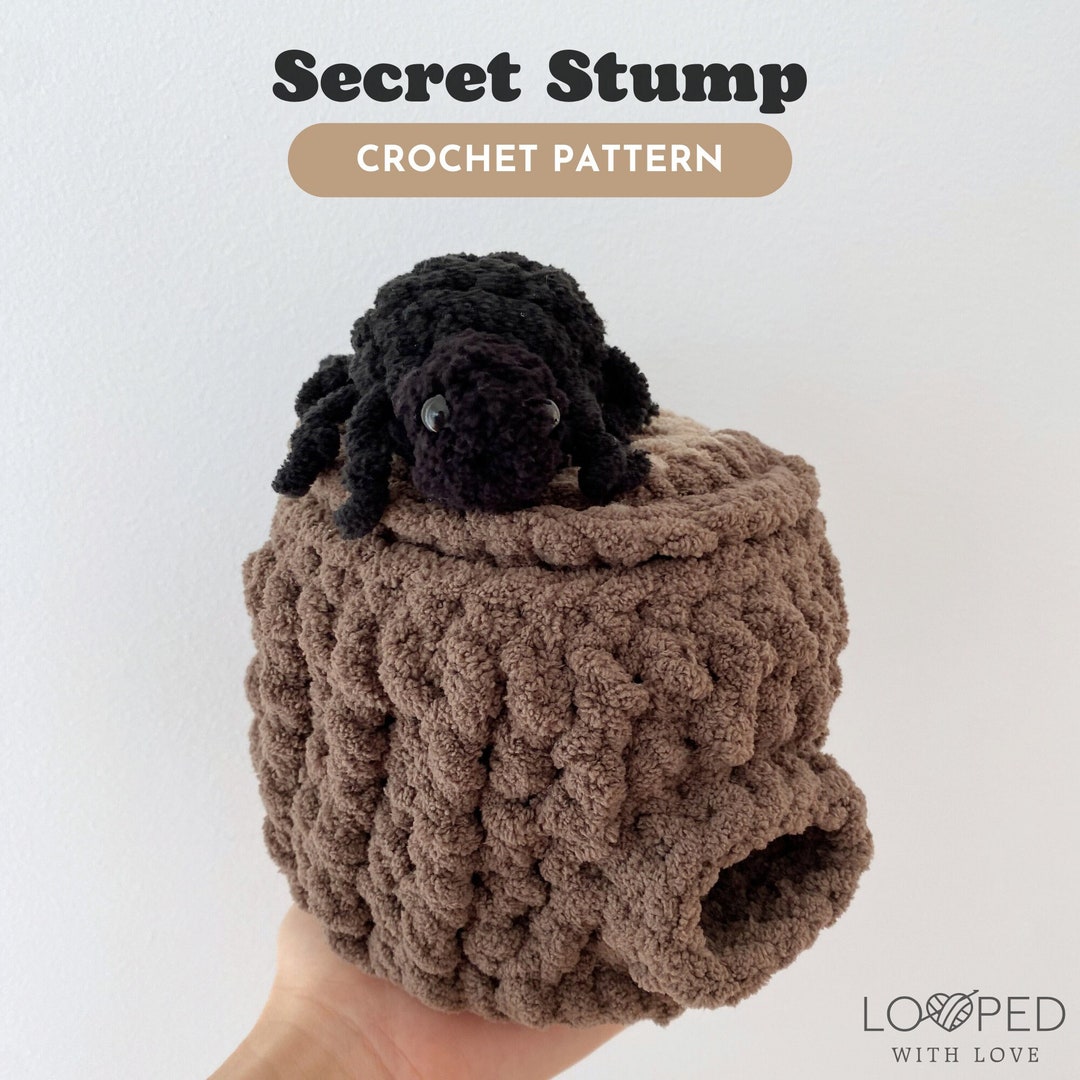 Secret Stump Interactive Crochet Toy CROCHET PATTERN ONLY, Crochet Stump Pattern, Crochet Spider ...