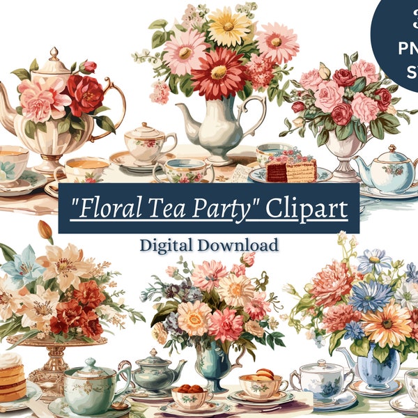 Tea Party Clipart - Etsy