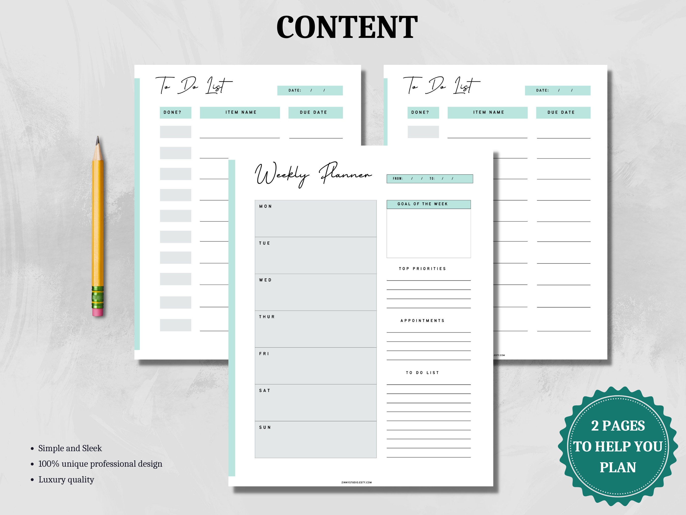 Weekly Planner Printable Weekly Schedule Work From Home - Etsy