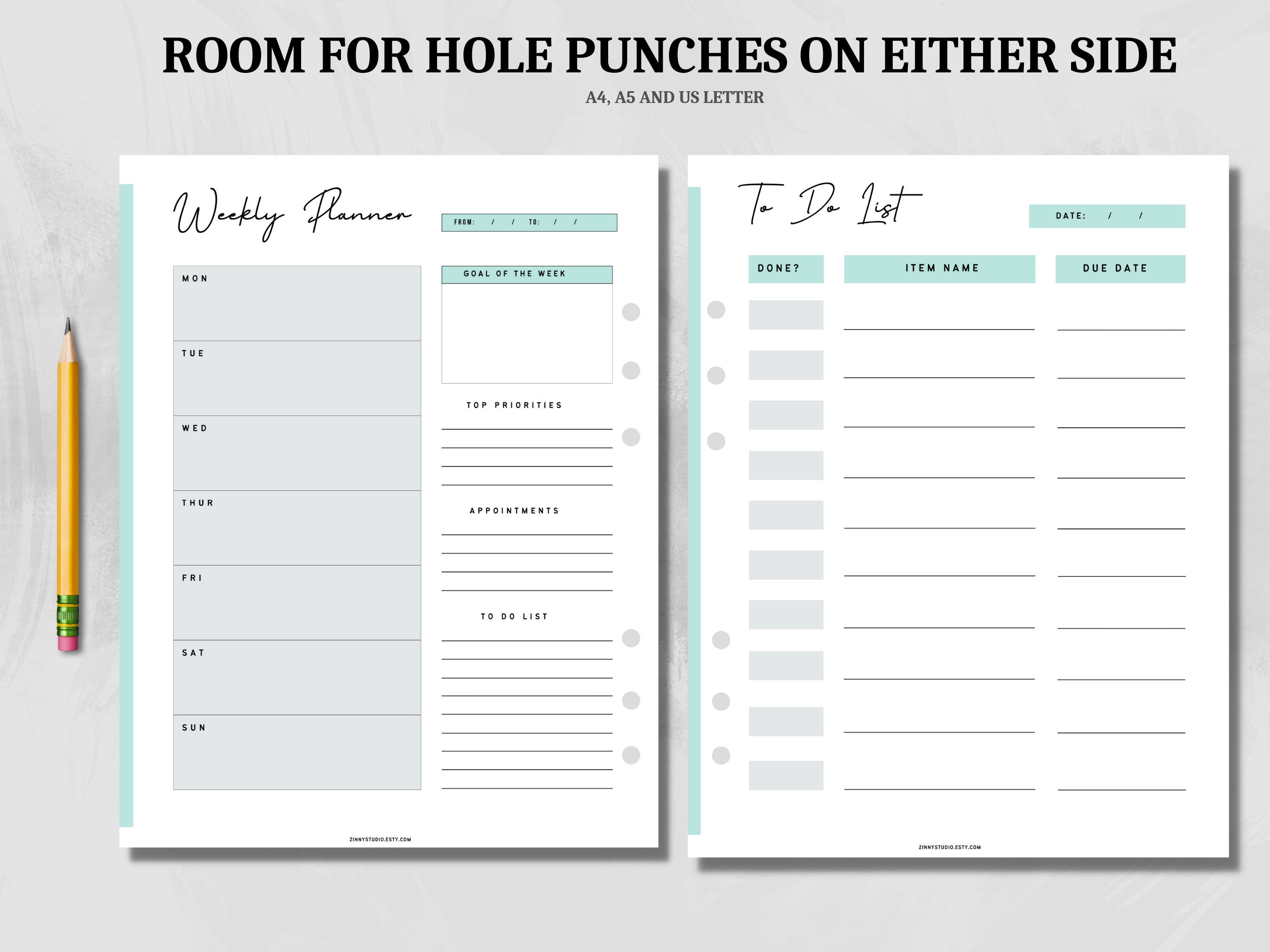 Weekly Planner Printable Weekly Schedule Work From Home - Etsy