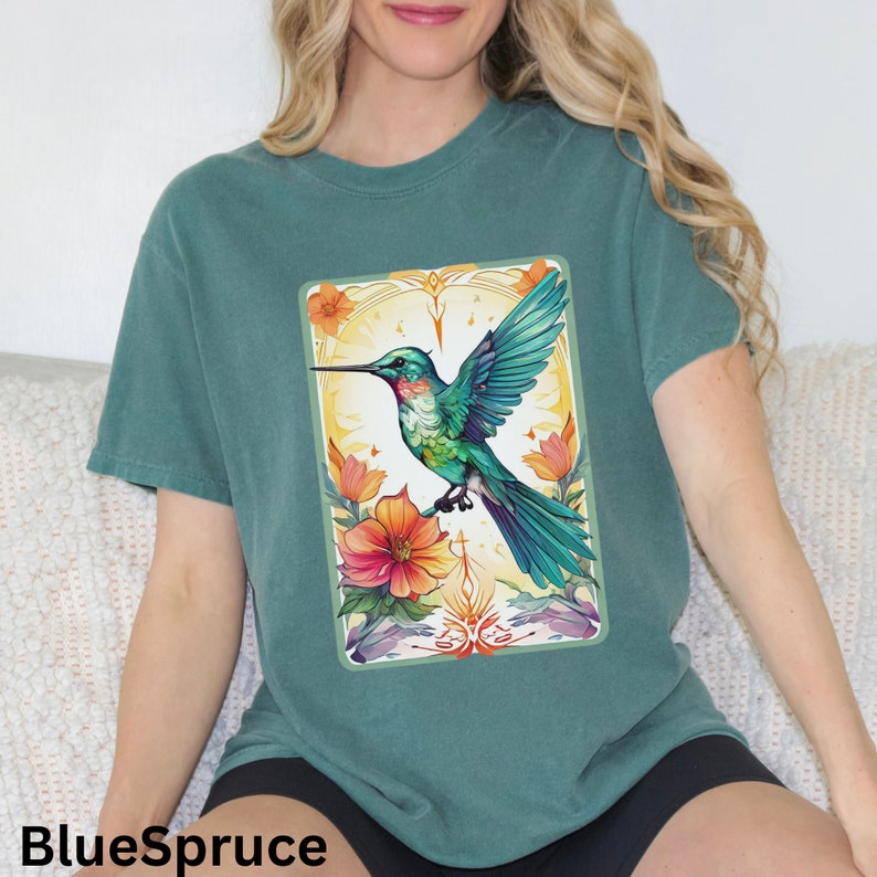 The Hummingbird Tarot Shirt, Floral Bird Cottagecore Tshirt, Love and ...