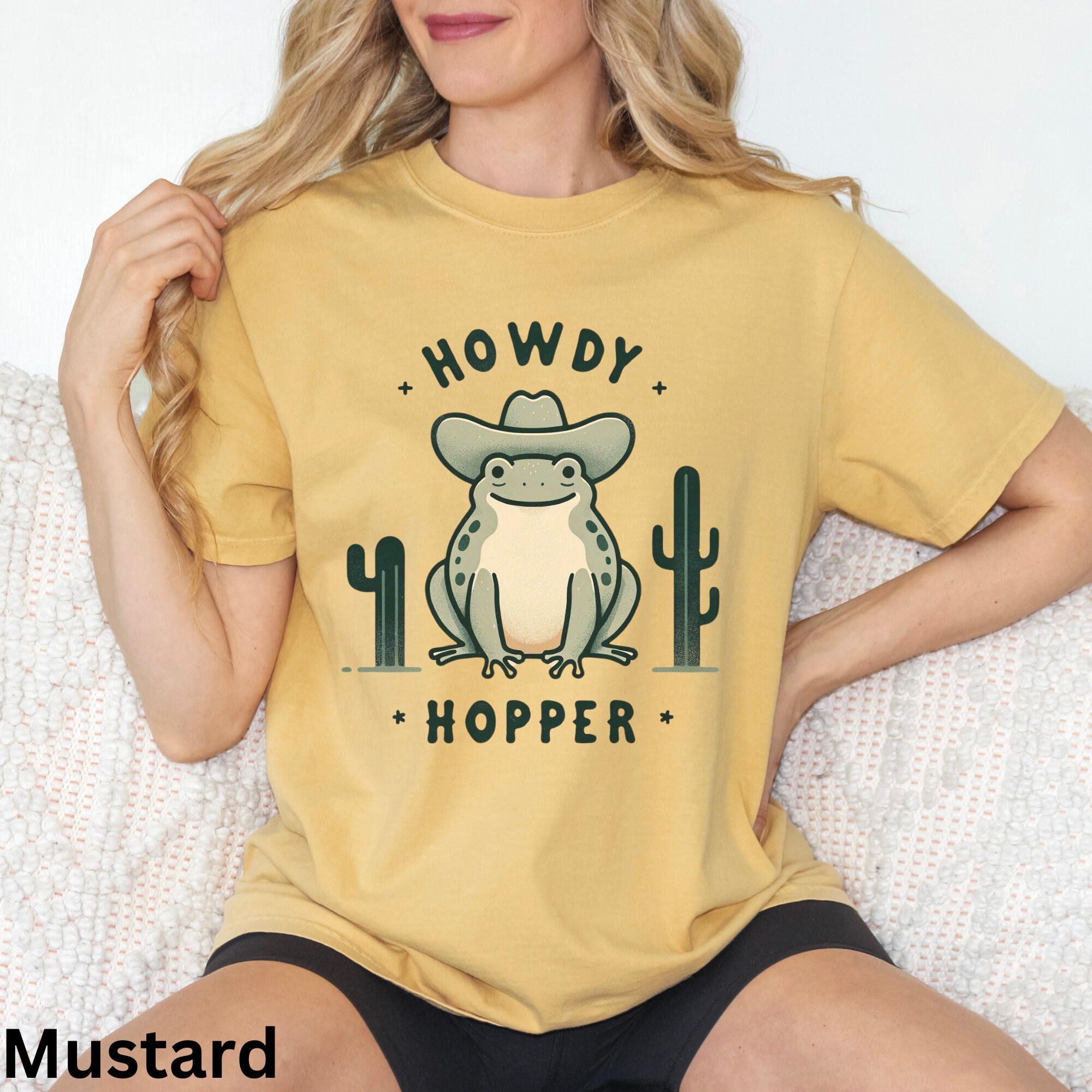 Funny Fat Toad Shirt, Howdy Hopper Frog Tshirt, Country Western Comfort ...