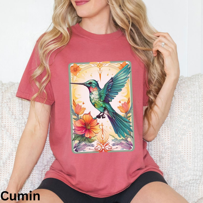 The Hummingbird Tarot Shirt, Floral Bird Cottagecore Tshirt, Love and ...