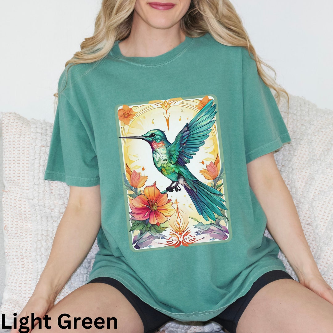 The Hummingbird Tarot Shirt, Floral Bird Cottagecore Tshirt, Love and ...