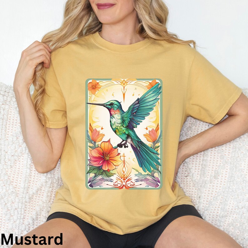 The Hummingbird Tarot Shirt, Floral Bird Cottagecore Tshirt, Love and ...