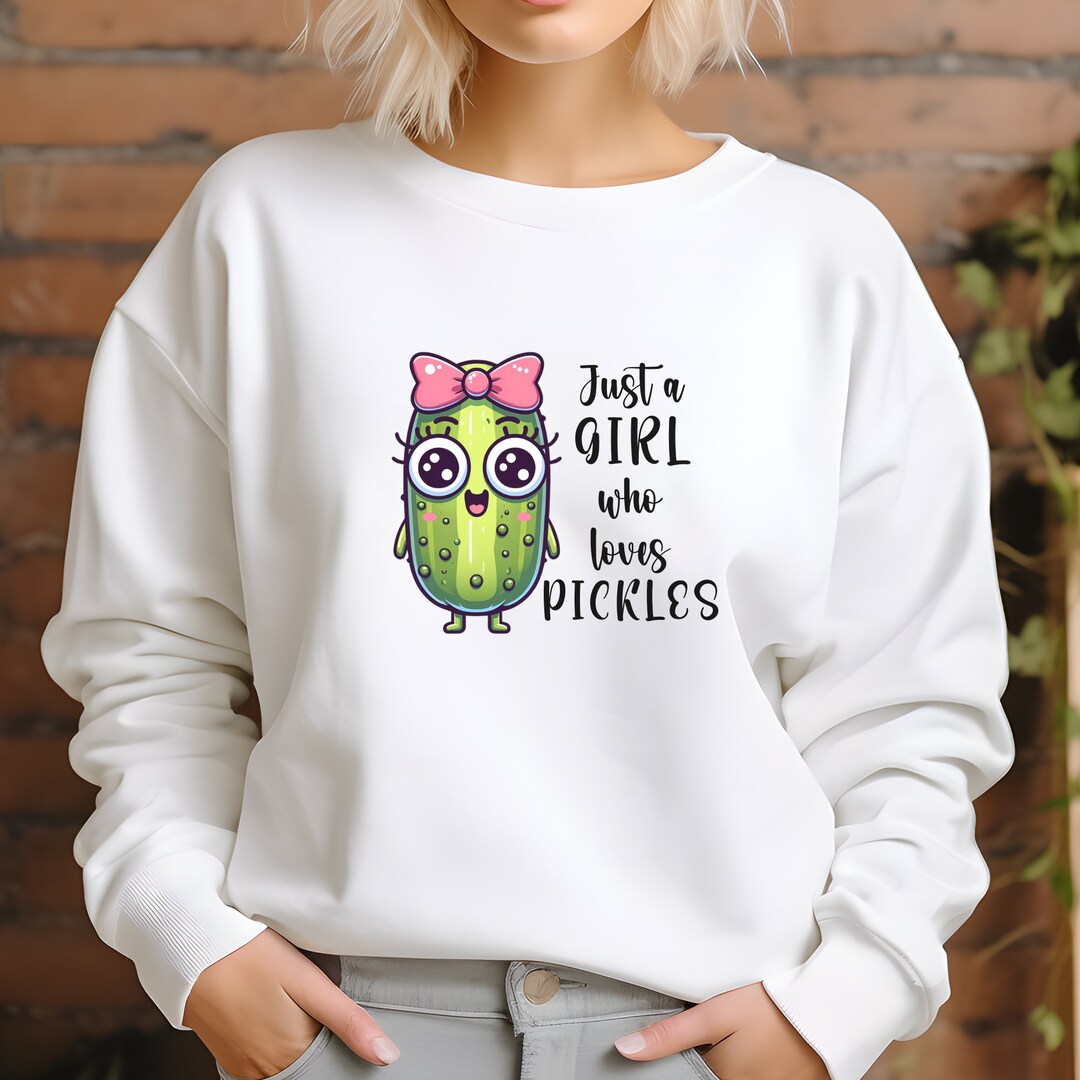 Pickle Sweatshirt, Coquette Bow Pickles Crewneck Sweatshirt, Pickle ...