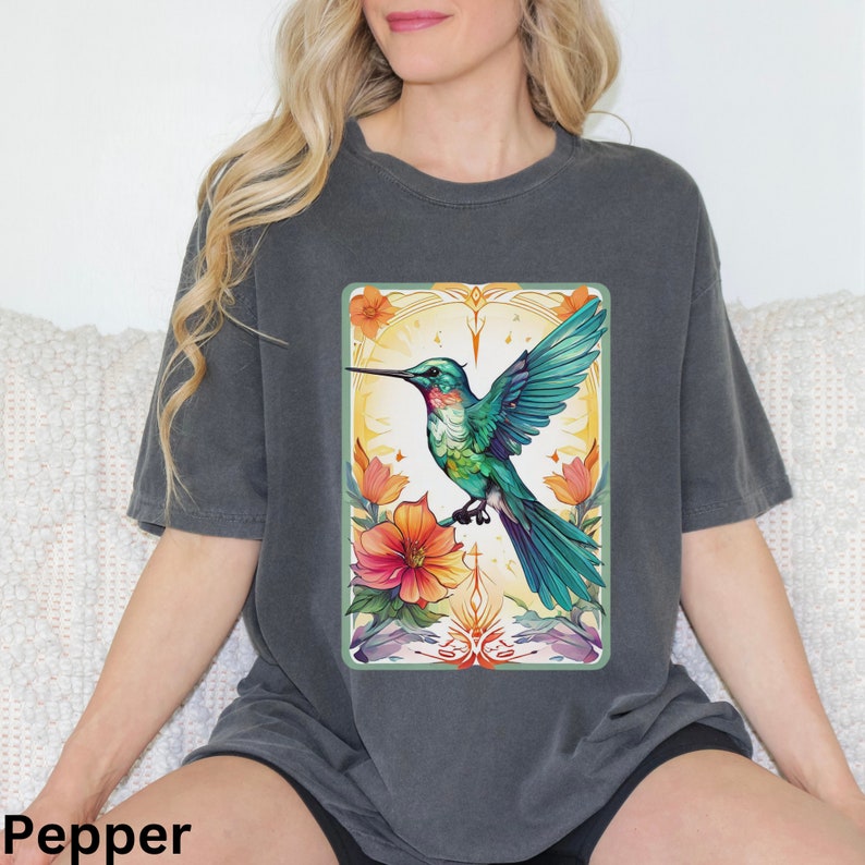 The Hummingbird Tarot Shirt, Floral Bird Cottagecore Tshirt, Love and ...