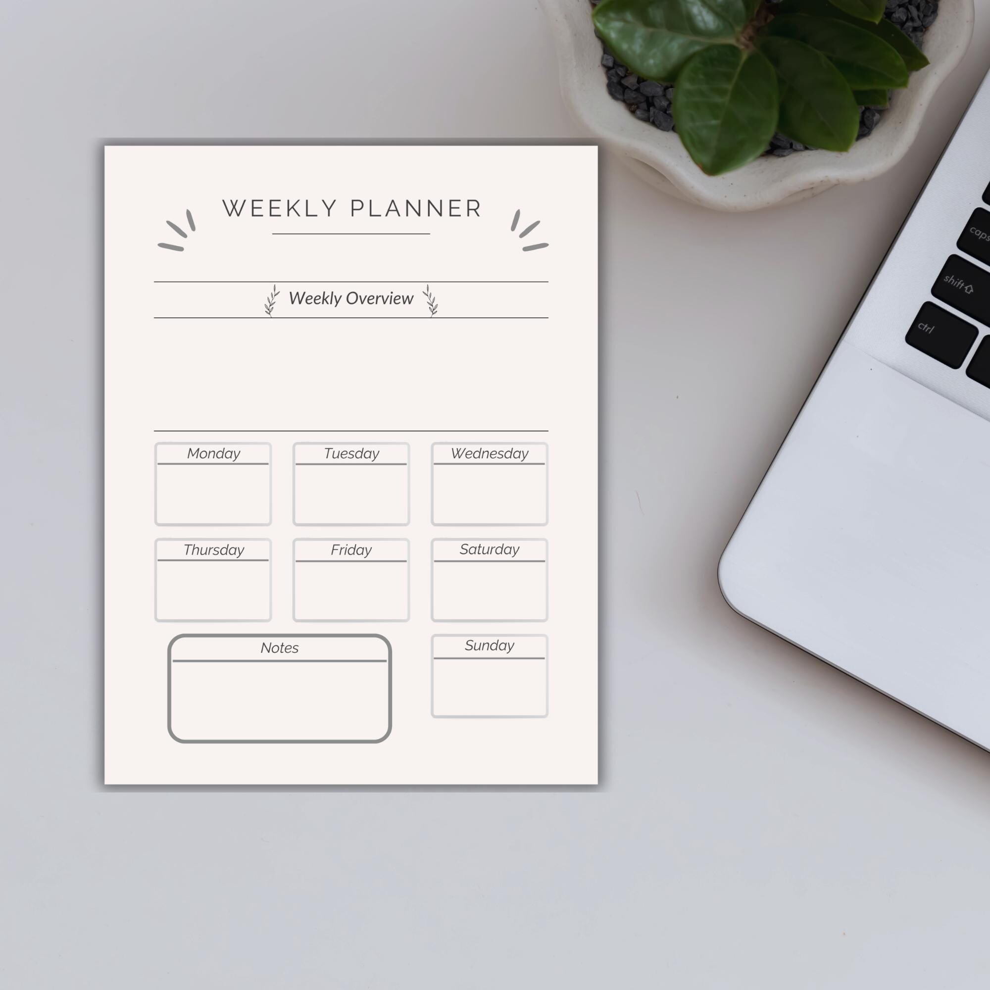 Weekly Planner Template From Canva - Etsy