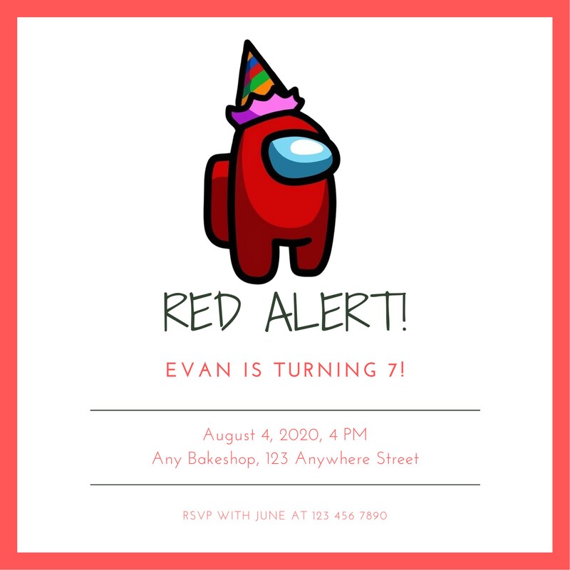 Among Us Birthday Invitation - Etsy