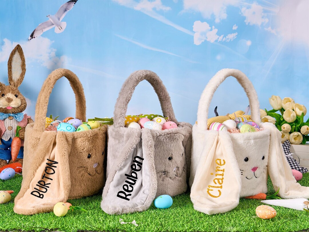 Custom Easter Basket Personalized Easter Bag Monogram Easter Bucket ...