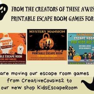 Halloween Haunted House Escape Room Game for Kids (printable) - Etsy