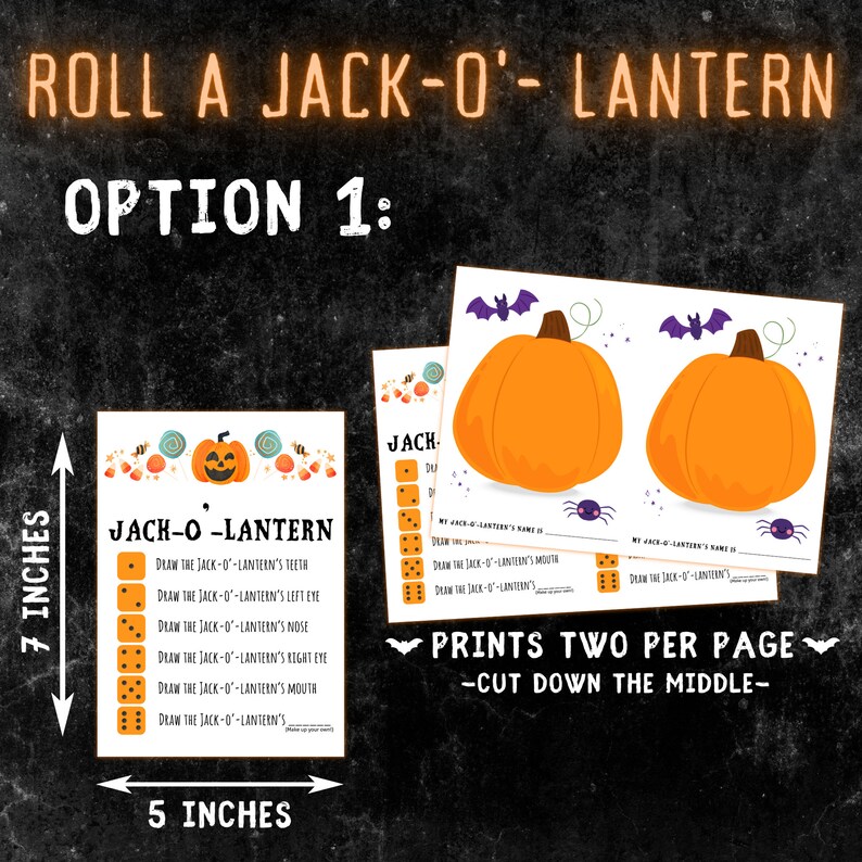 Halloween Roll a Jack-o-lantern,dice Game for Kids,halloween Dice Game ...