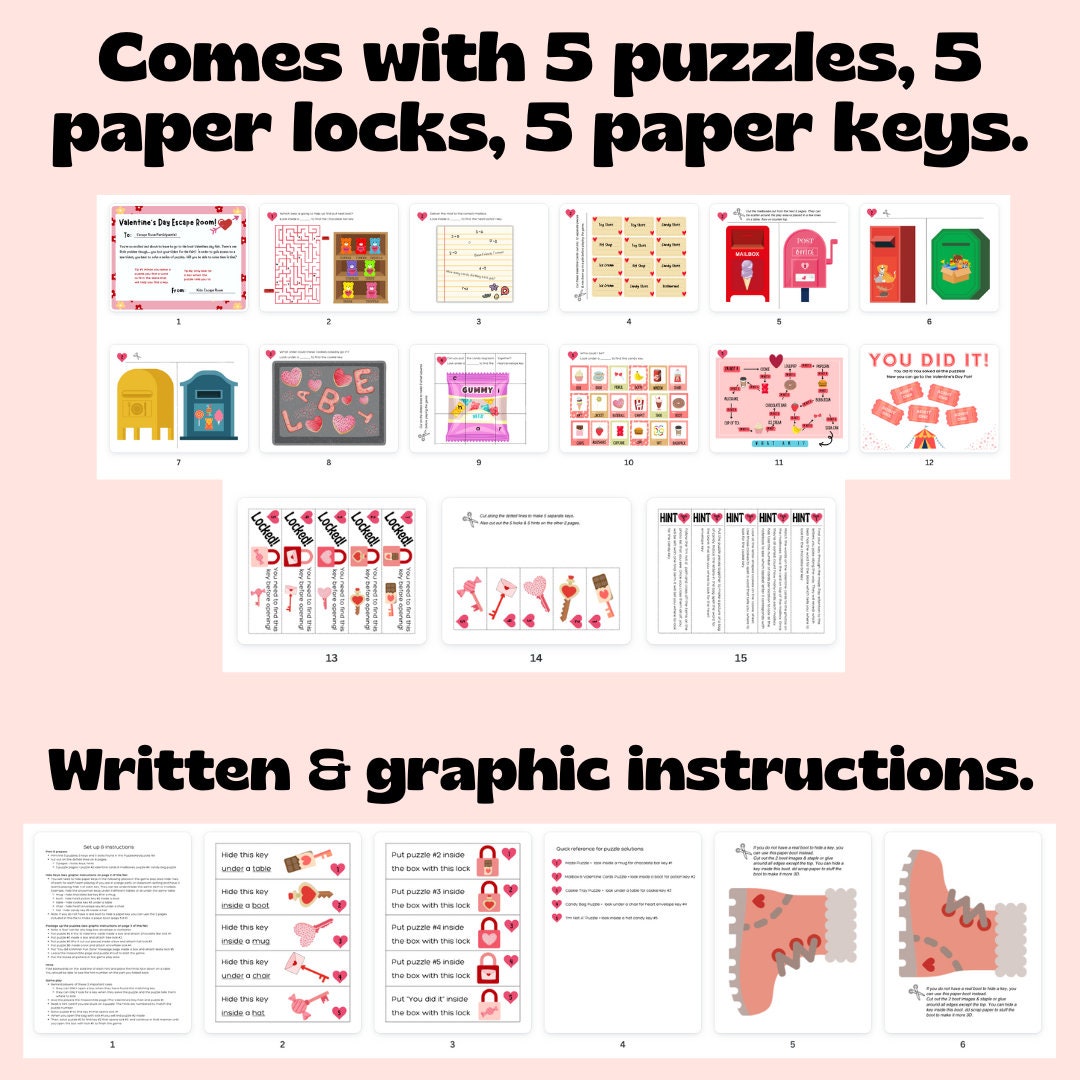 Valentine's Day Escape Room: Printable Kids & Family Game (PDF) - Etsy
