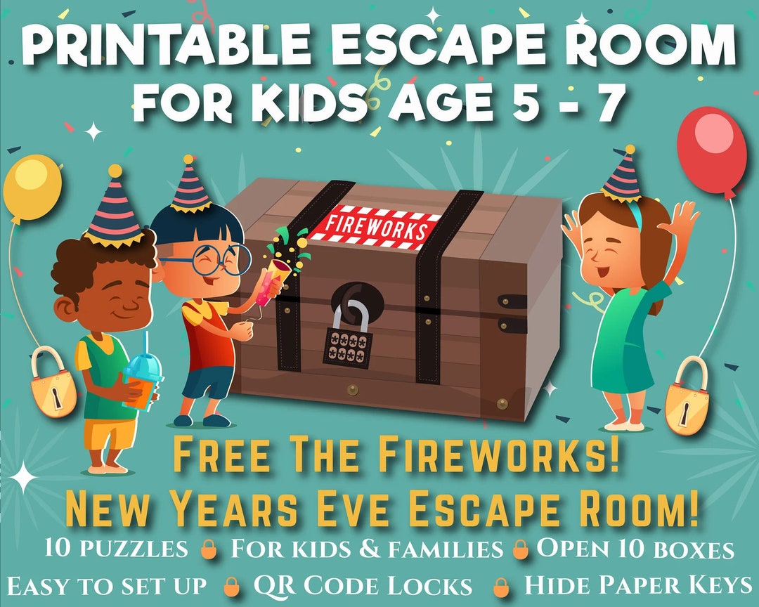 New Years Escape Room Game for Kids,new Year's Escape Room,escape Room ...
