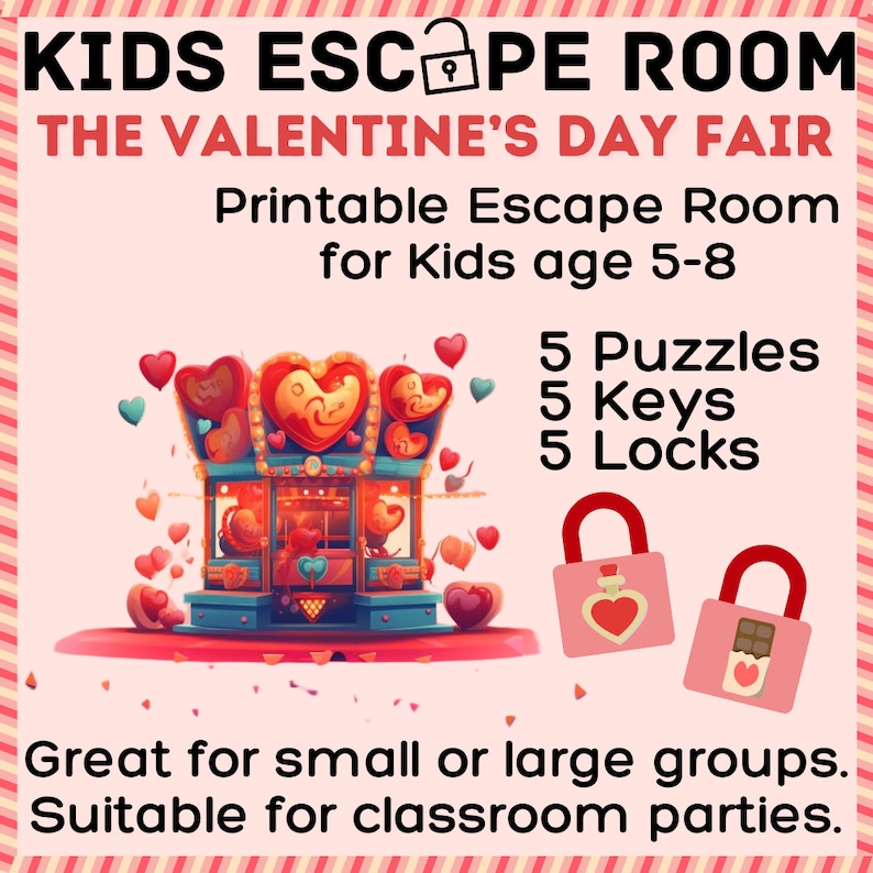 Valentine's Day Escape Room: Printable Kids & Family Game (PDF) - Etsy