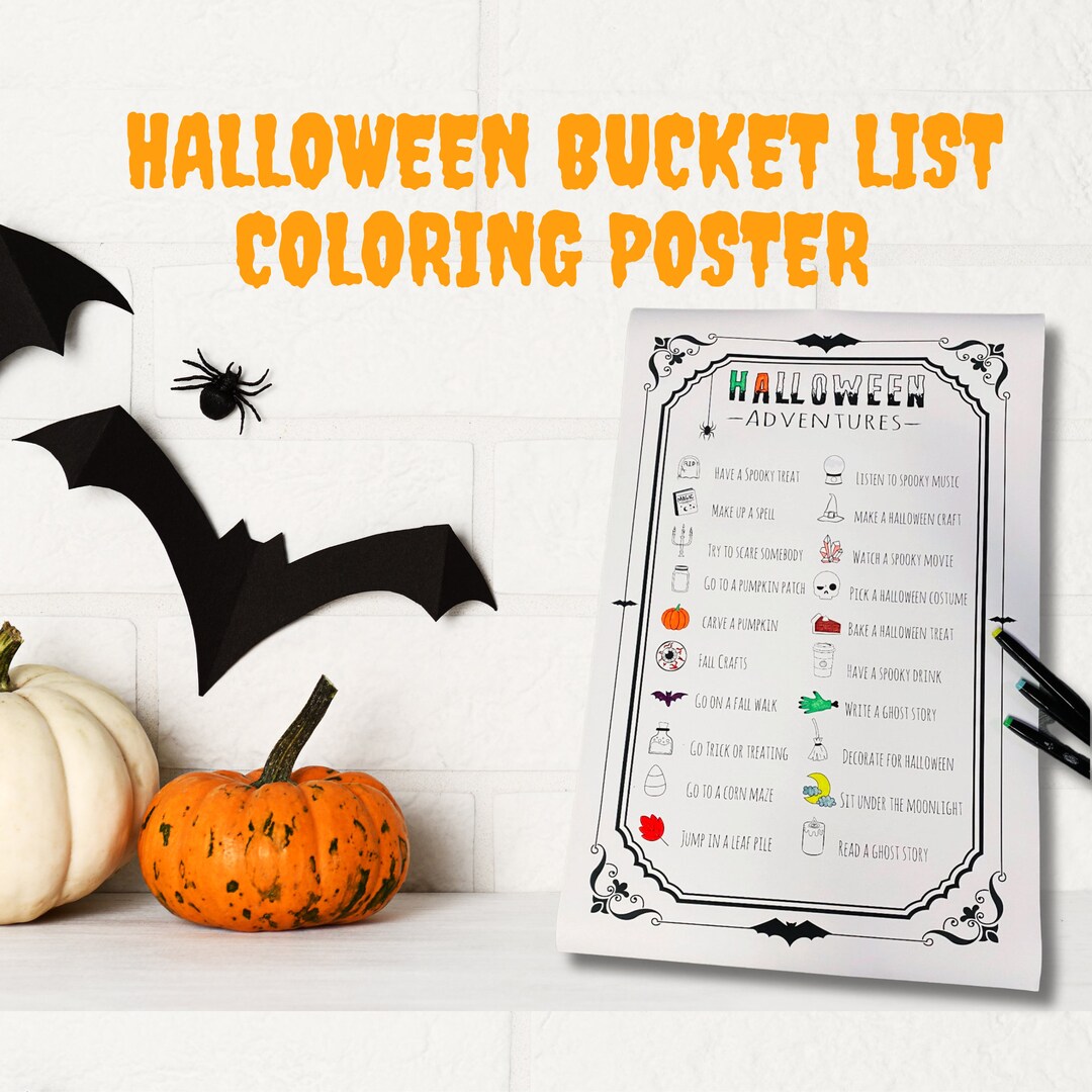 Halloween Activity List for Things to Do, Halloween Bucket List ...