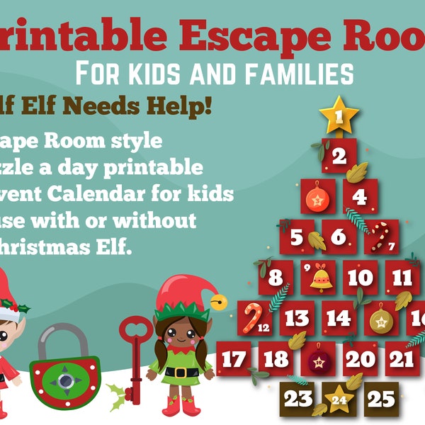 Advent Elf Printable - Etsy