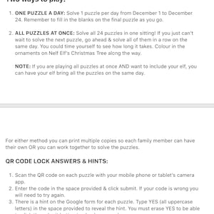 Kids Christmas Escape Room: Elf Advent Calendar (printable) - Etsy