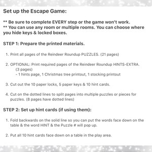 Christmas Escape Room: Reindeer Roundup, Printable Family Game (PDF) - Etsy