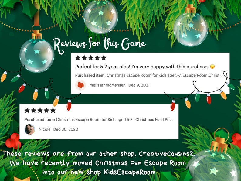 Christmas Escape Room: Kids Printable Game, Ages 5-7 (digital Download ...