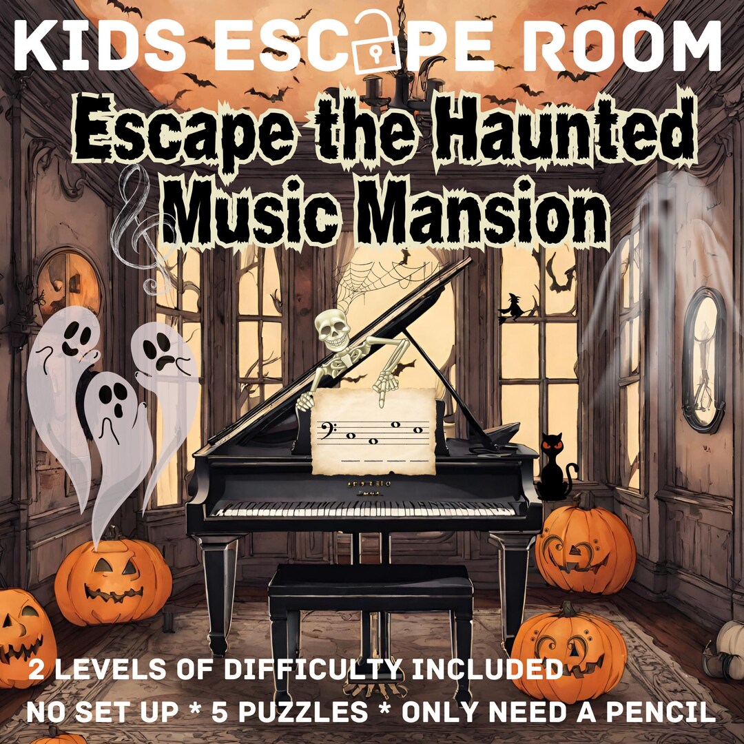 Halloween Music Escape Room for Kids: Haunted Mansion Game (printable ...