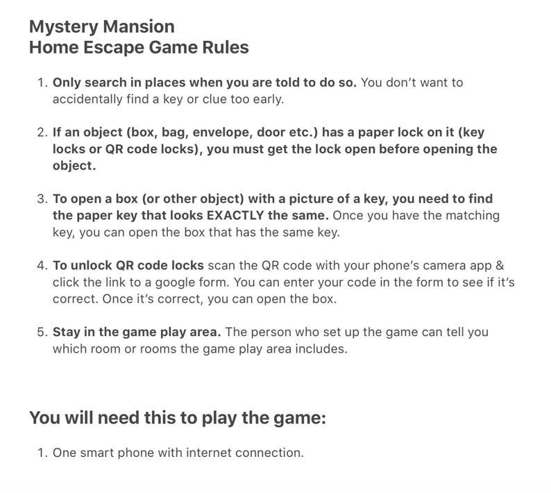 Halloween Escape Room: Mystery Mansion Printable Game (digital Download ...