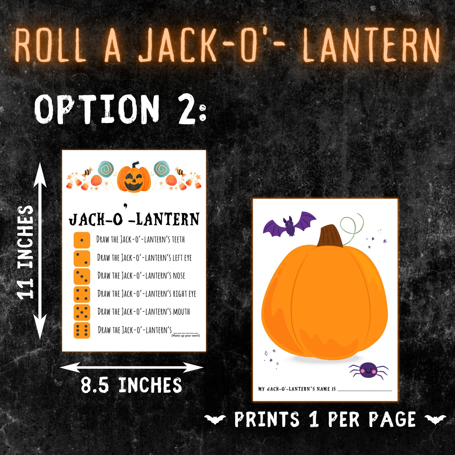 Halloween Roll a Jack-o-lantern,dice Game for Kids,halloween Dice Game ...