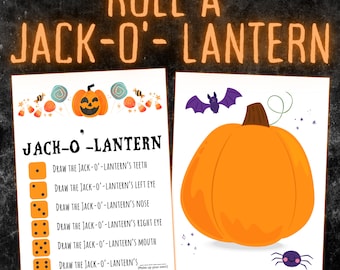 Roll a Jack O Lantern Kids Printable Halloween Game - Etsy