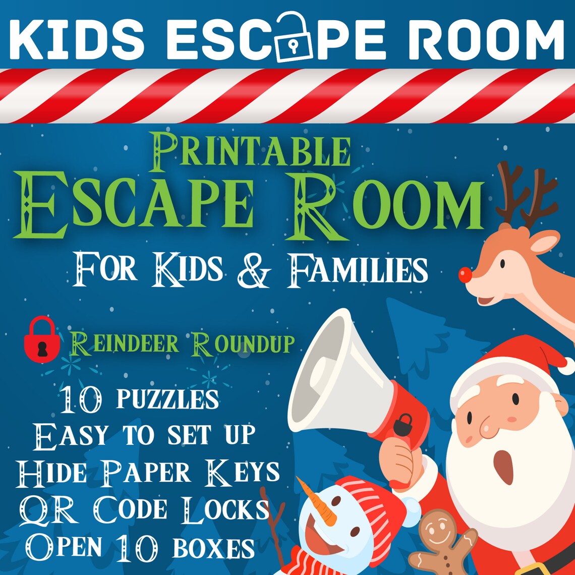 Christmas Escape Room: Reindeer Roundup, Printable Family Game (PDF) - Etsy