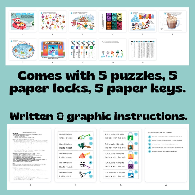 Winter Escape Room for Kids, Escape Room for Family, Printable Escape ...