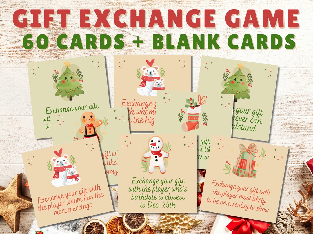 Christmas Gift Exchange Game|printable Christmas Game|white Elephant ...
