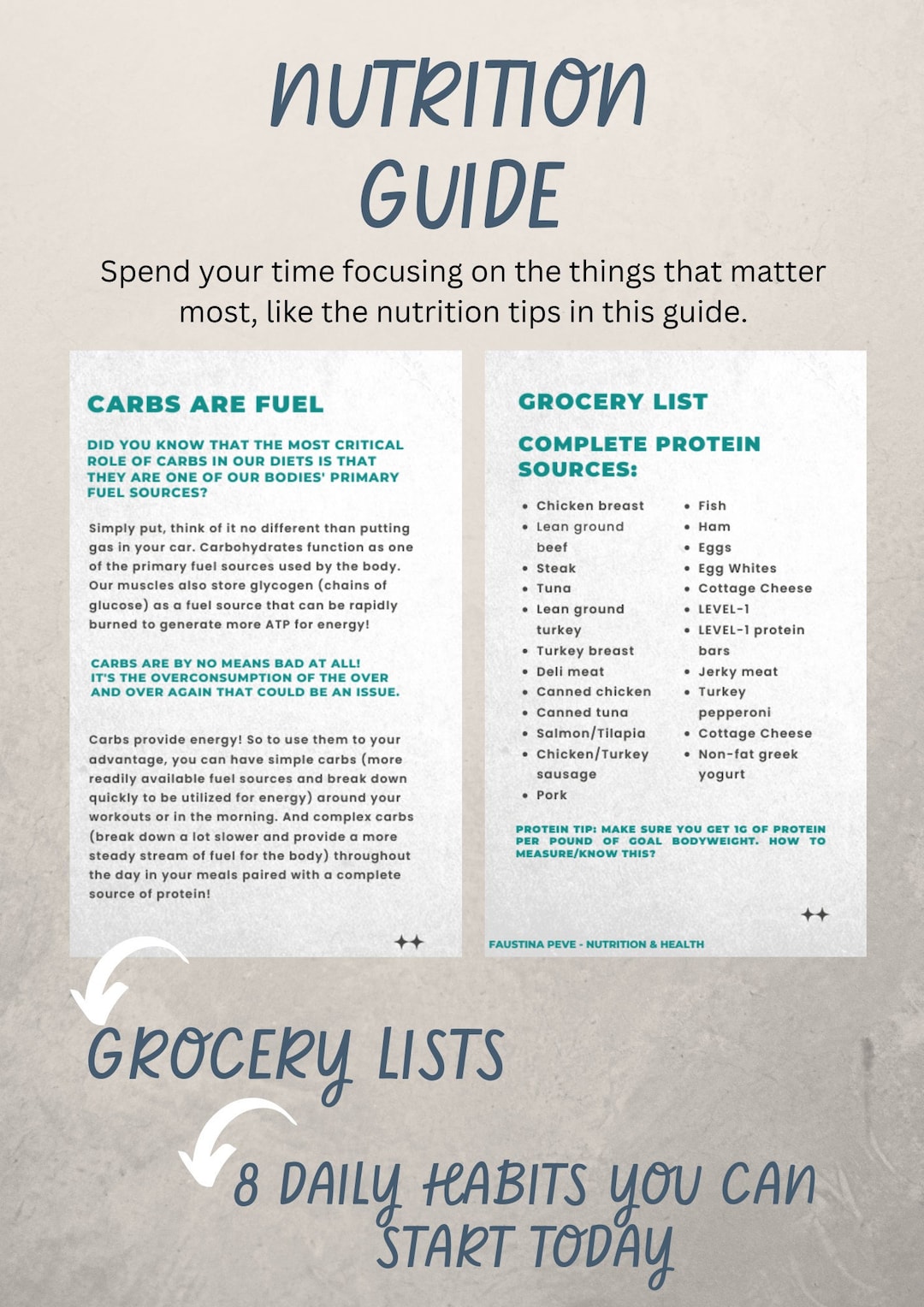 Nutrition Guide / PRINTABLE / INSTANT DOWNLOAD, Tips for a Healthy ...