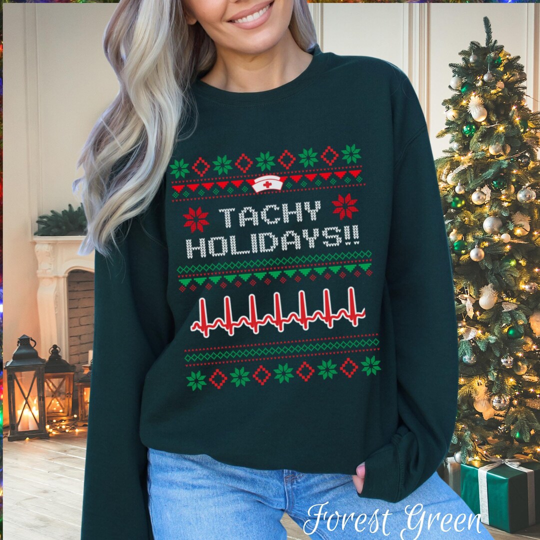 Funny Medical Surgical Telemetry RN Ugly Christmas Sweater Nurse Tele ...