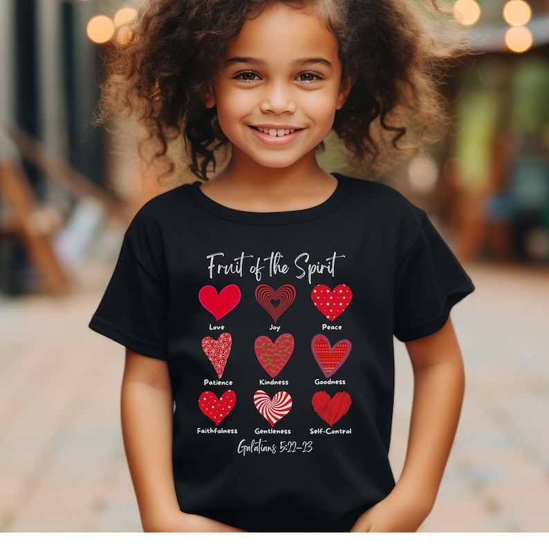 Kids Christian Valentine Shirt, Fruit of the Spirit Bible Verse Tee Shirt,religious Tshirt ...