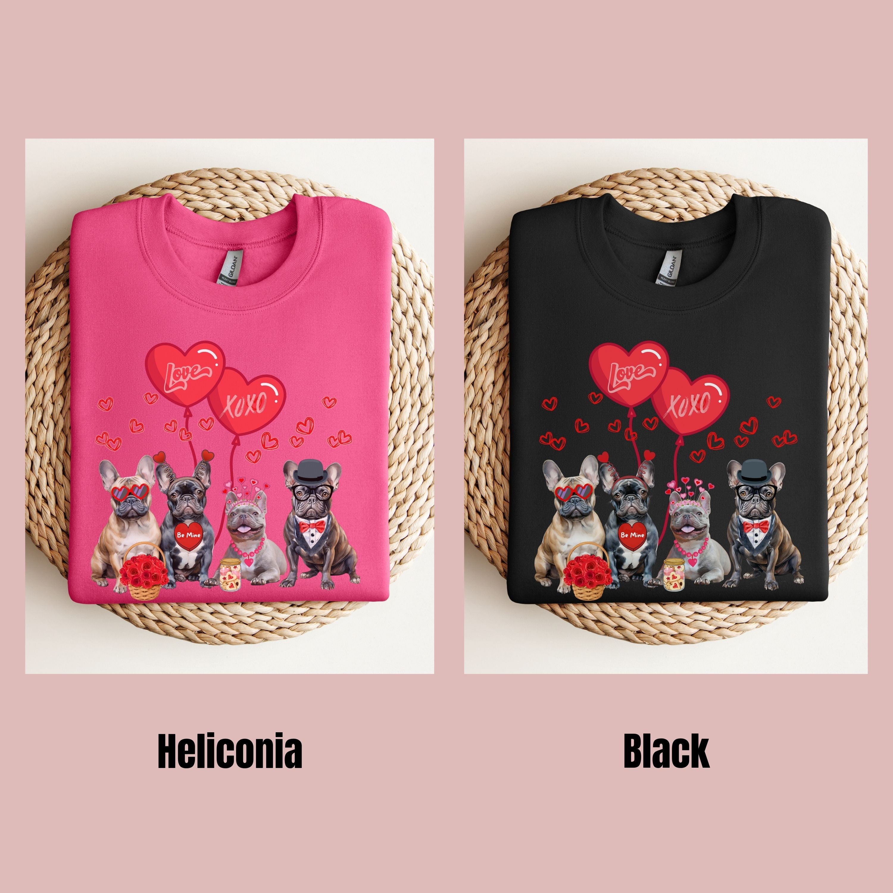 Cute French Bulldog Lover Valentine Sweatshirt, Frenchie Valentine ...
