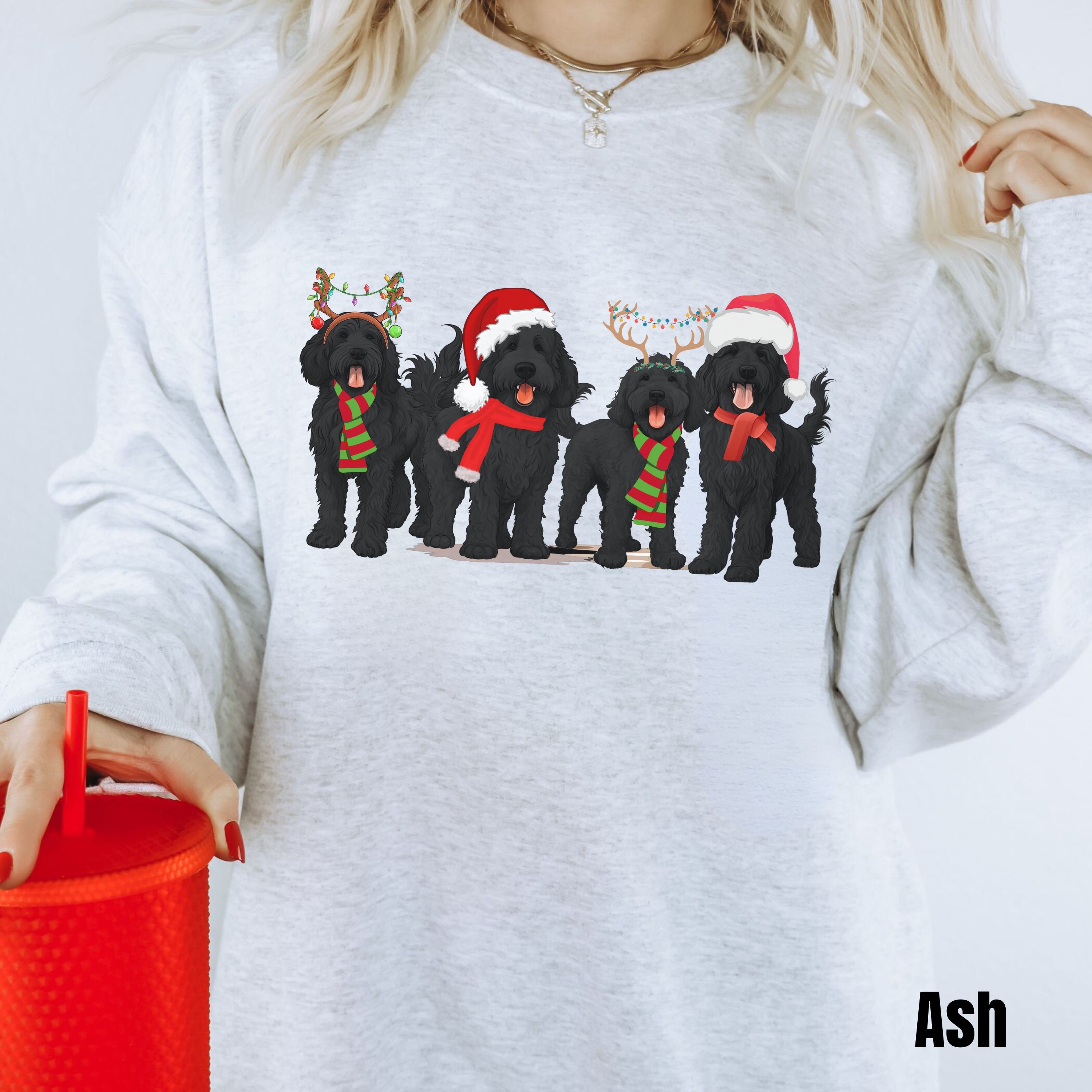 Black Goldendoodle Christmas Sweatshirt, Labradoodle Mom Sweater, Dog ...