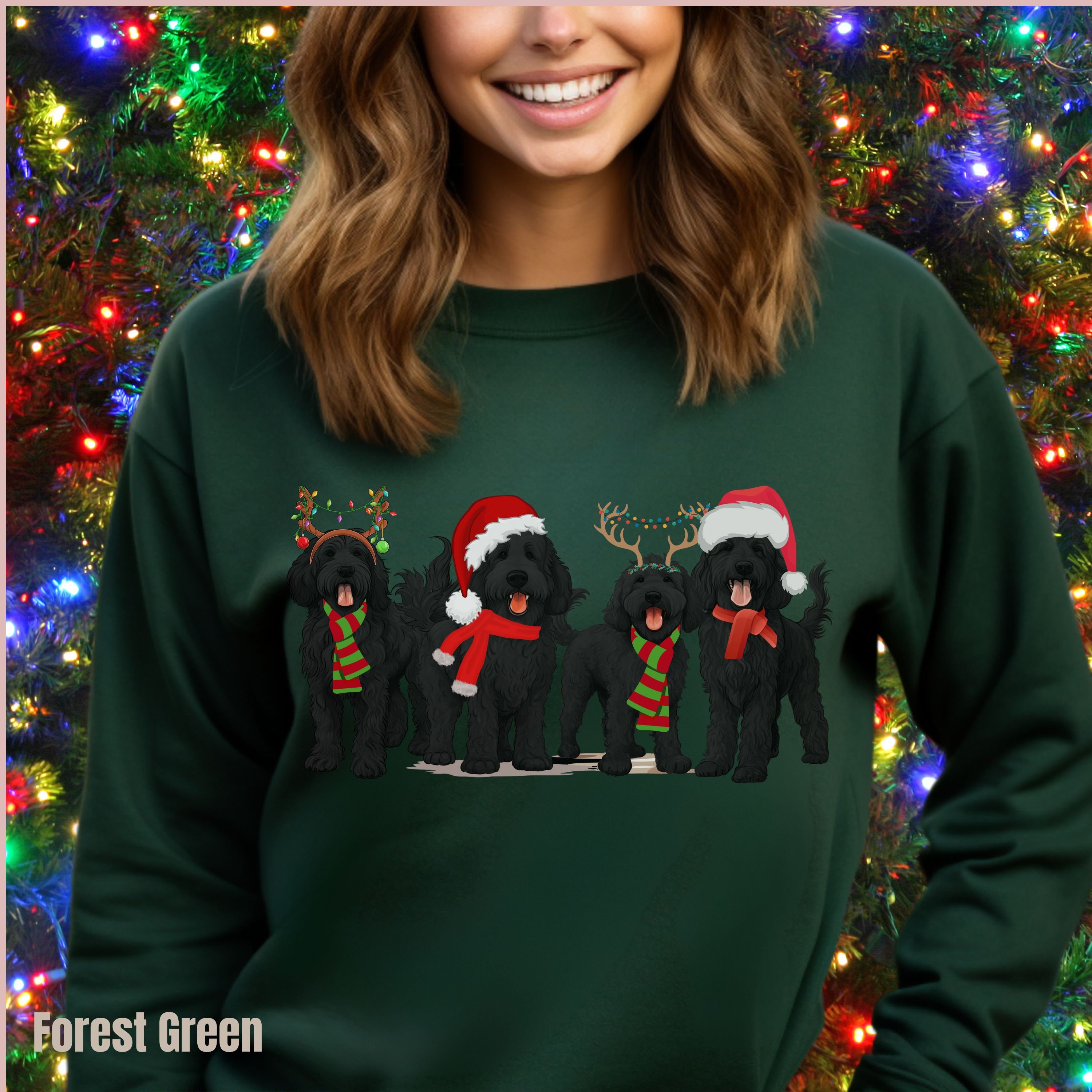 Black Goldendoodle Christmas Sweatshirt, Labradoodle Mom Sweater, Dog ...