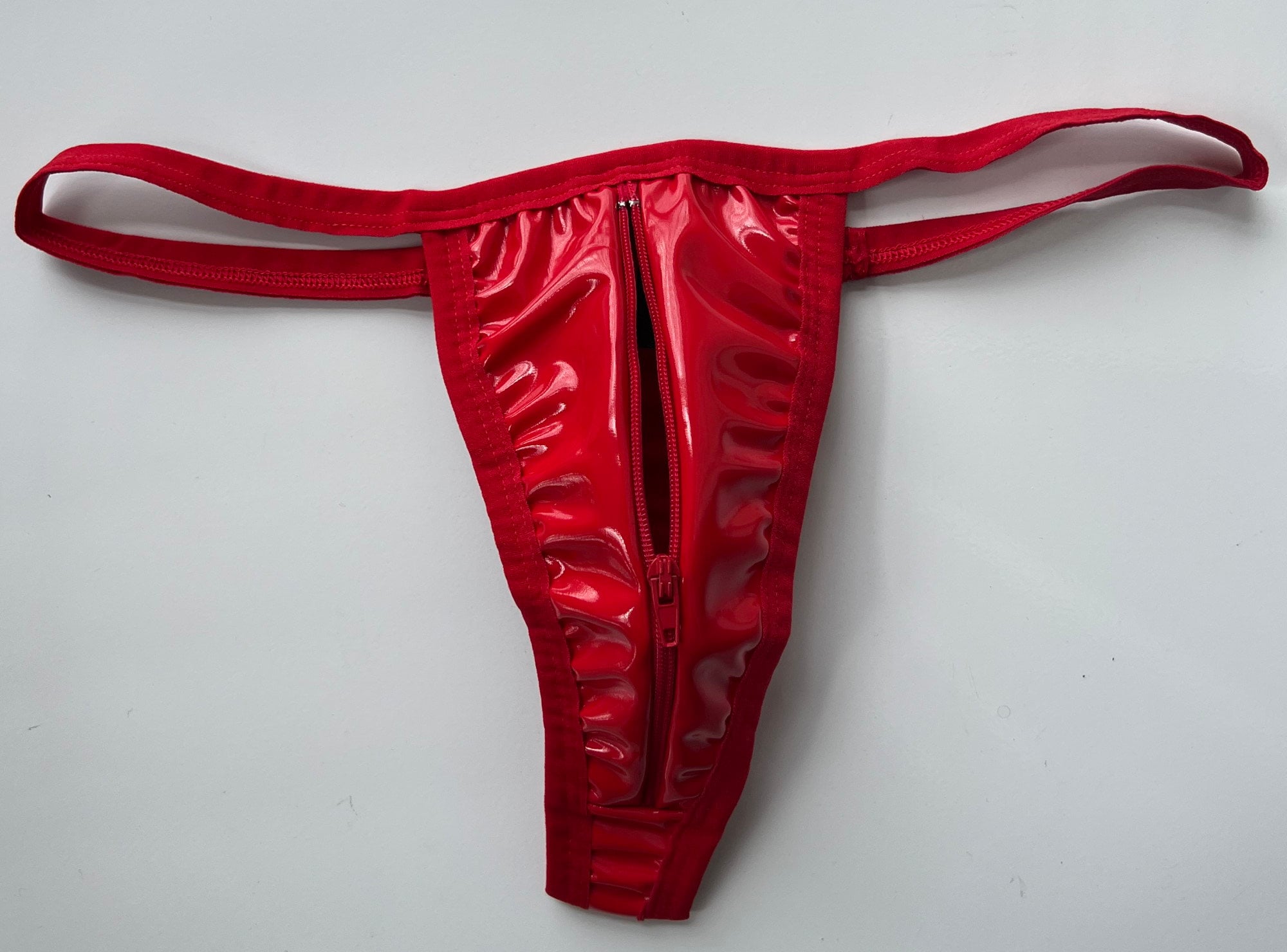 Latex Zipper Panties Thong Lacquer Leather Open Crotch Panty - Etsy