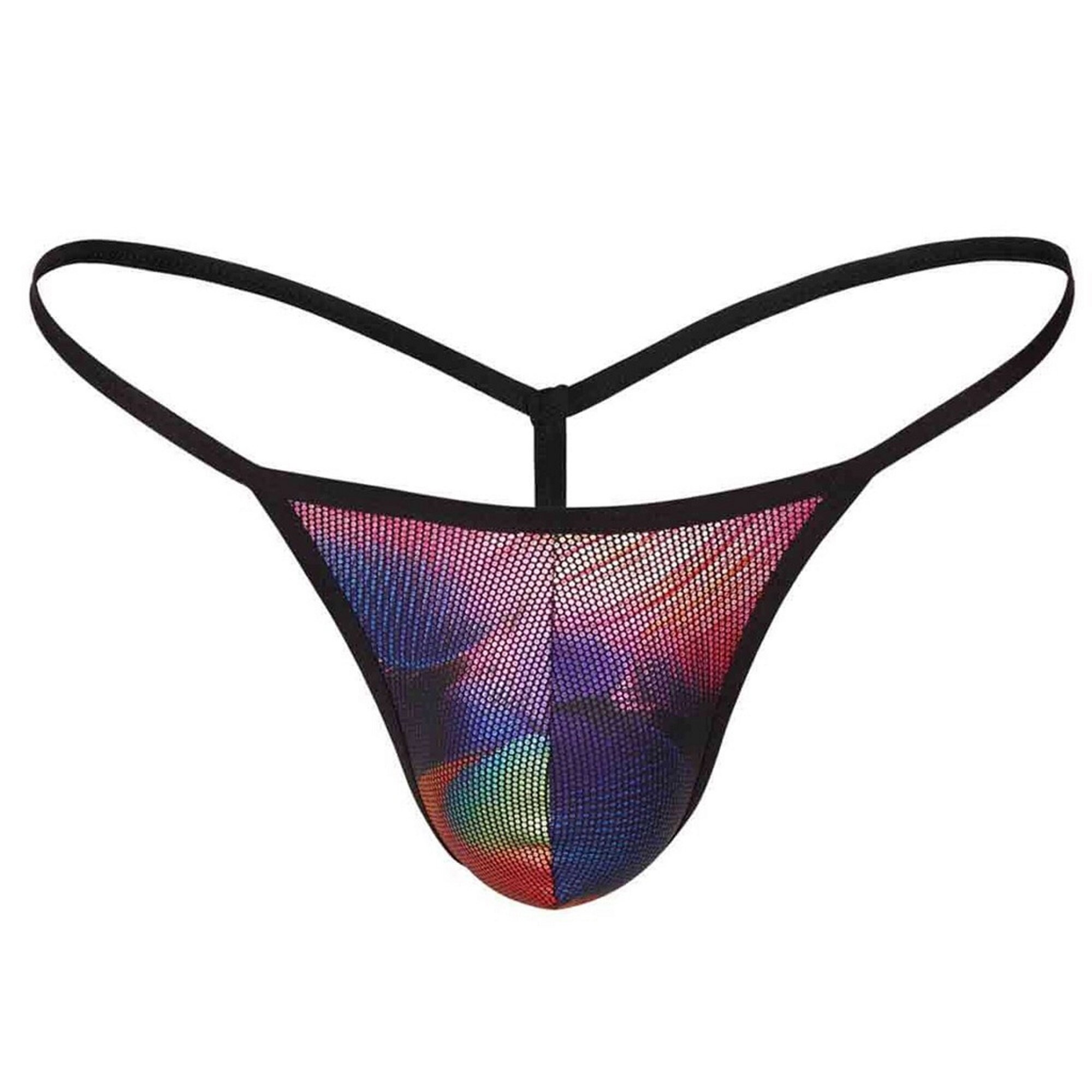 Sexy G String Mens Dancer Thong Underwear Male Slip Spots Disco Rainbow Nightclub New Clubs