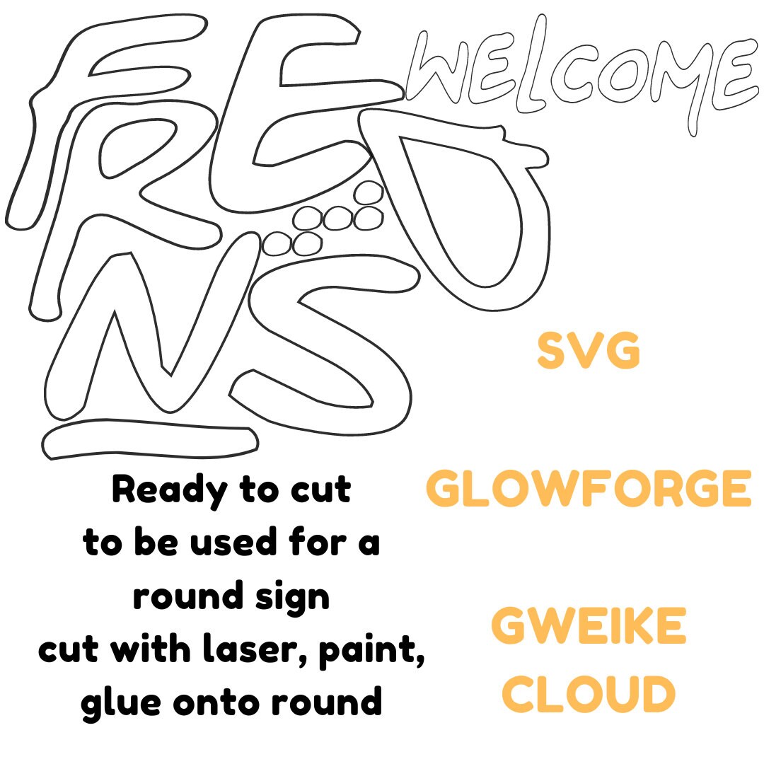 Welcome Friends: Friends Themed SVG for Laser Cutting Glowforge Gweike ...