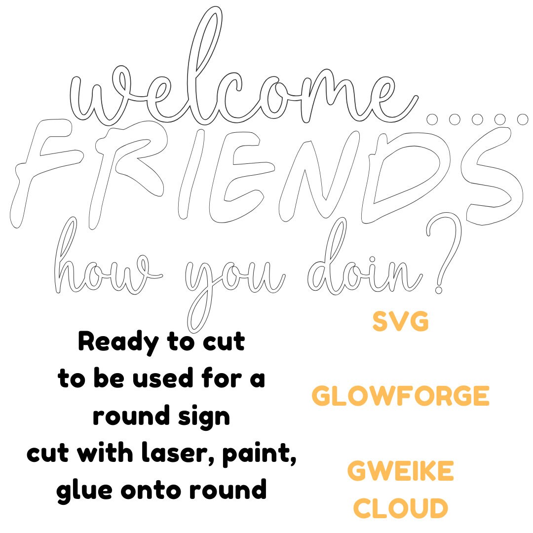 Welcome Friends, How You Doin'?: Digital SVG Friends Themed Laser ...