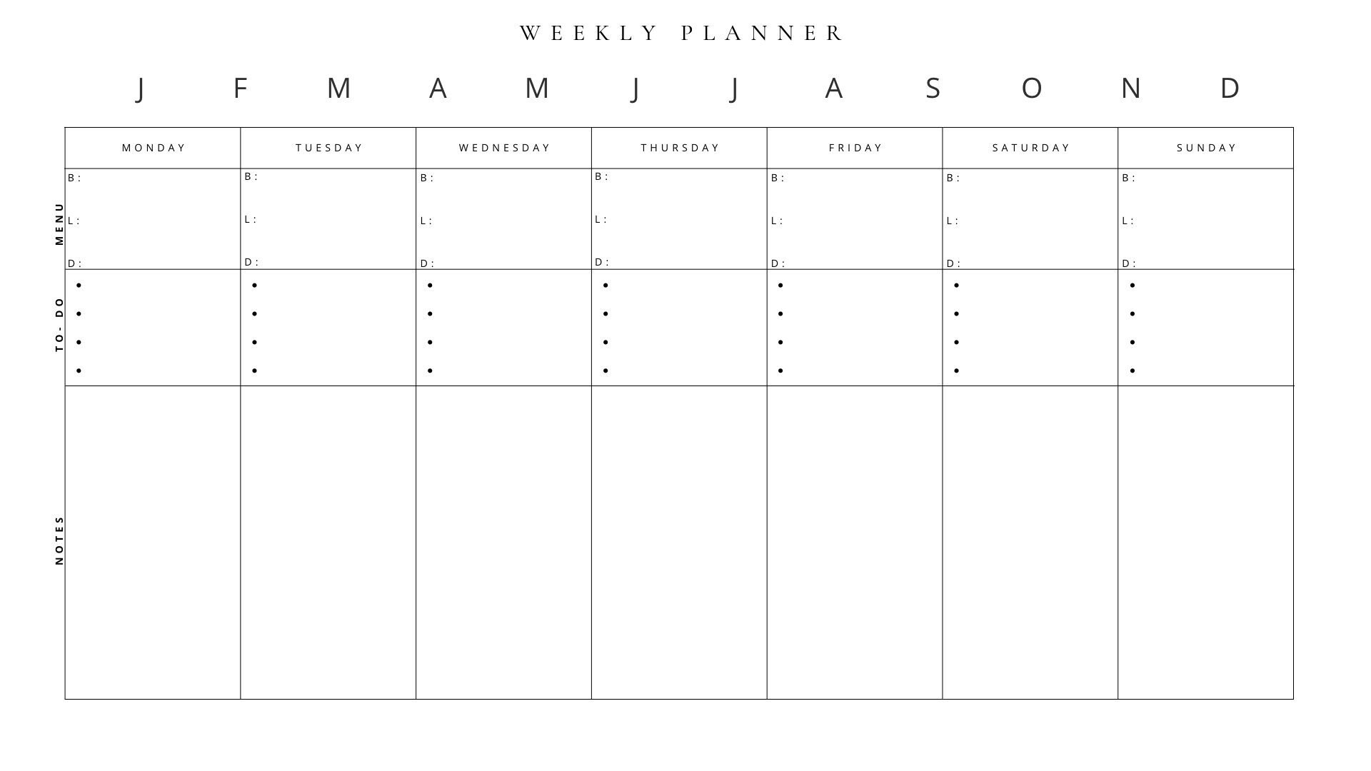 UNDATED Weekly Planner | Planner | Printable Planner | Digital Planner ...